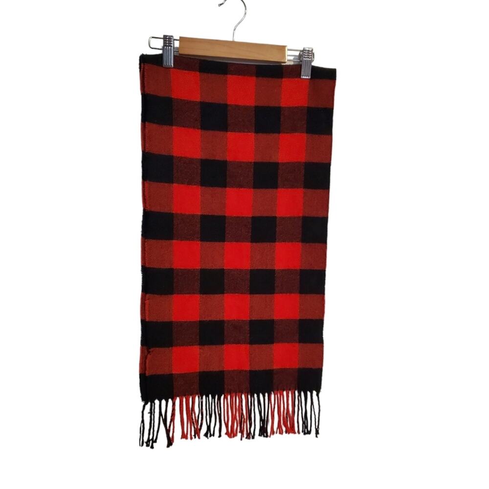 Super Soft Black And Red Buffalo Check Scarf - Gem